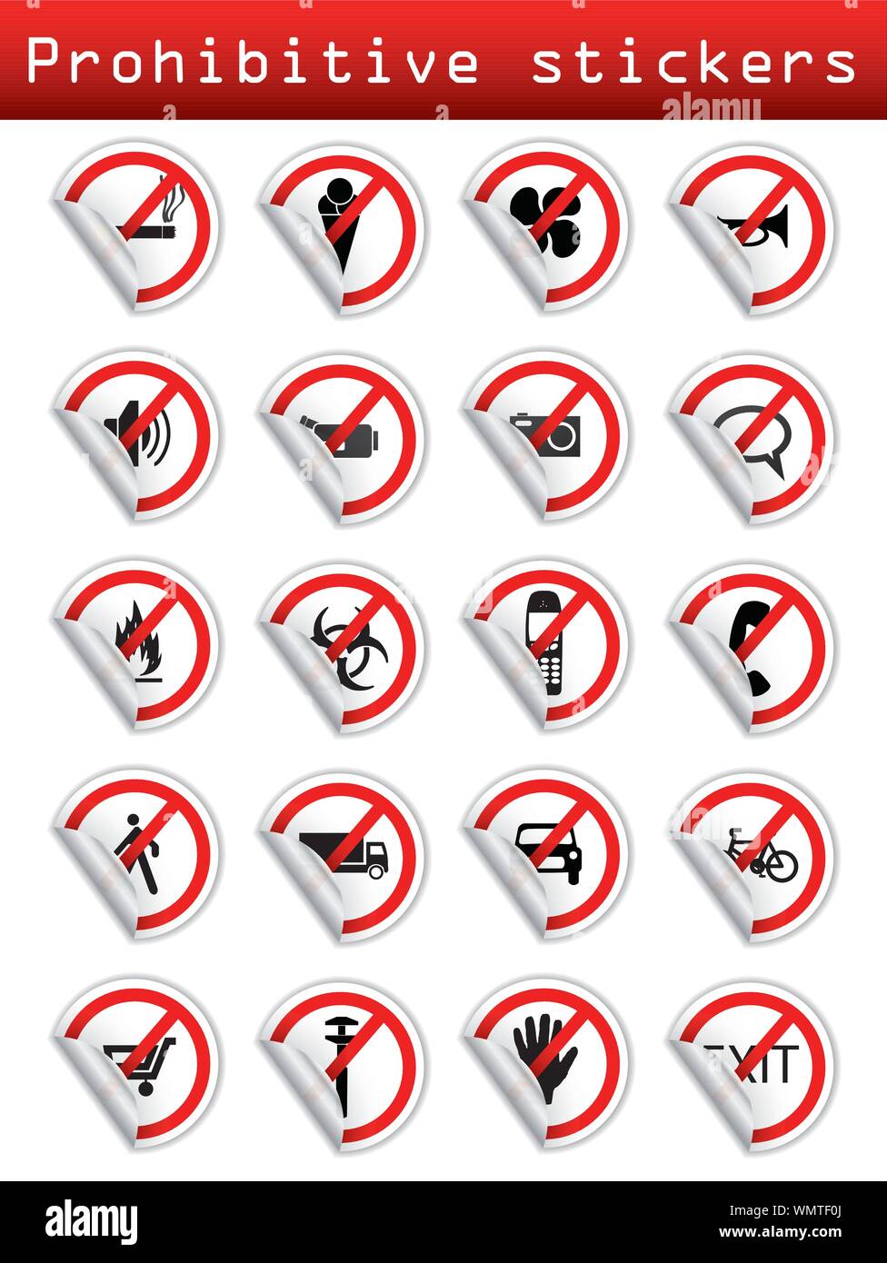 Prohibitive stickers for various places Stock Vector Image & Art - Alamy