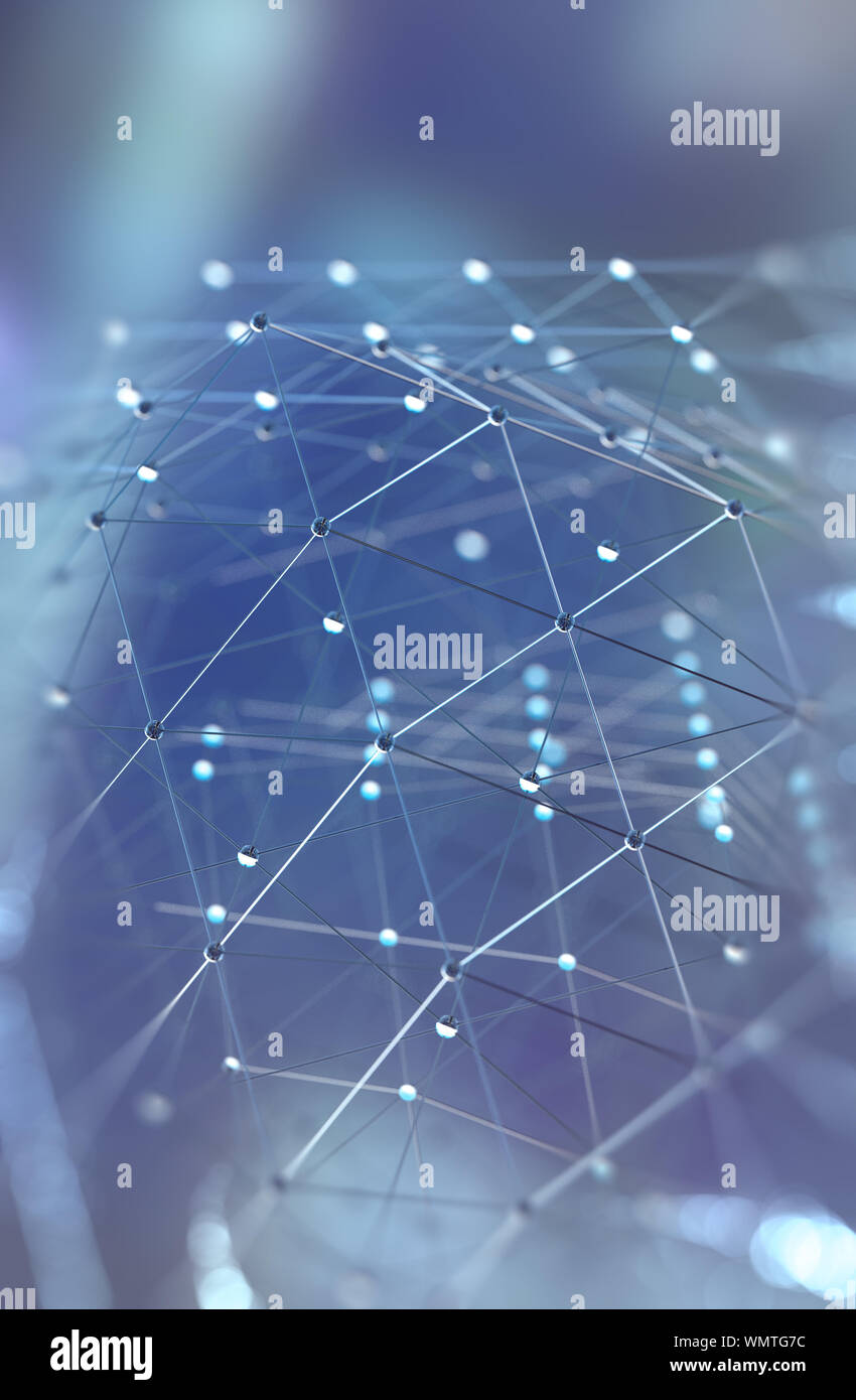 Abstract background of technology and science.Mesh or net with lines ...