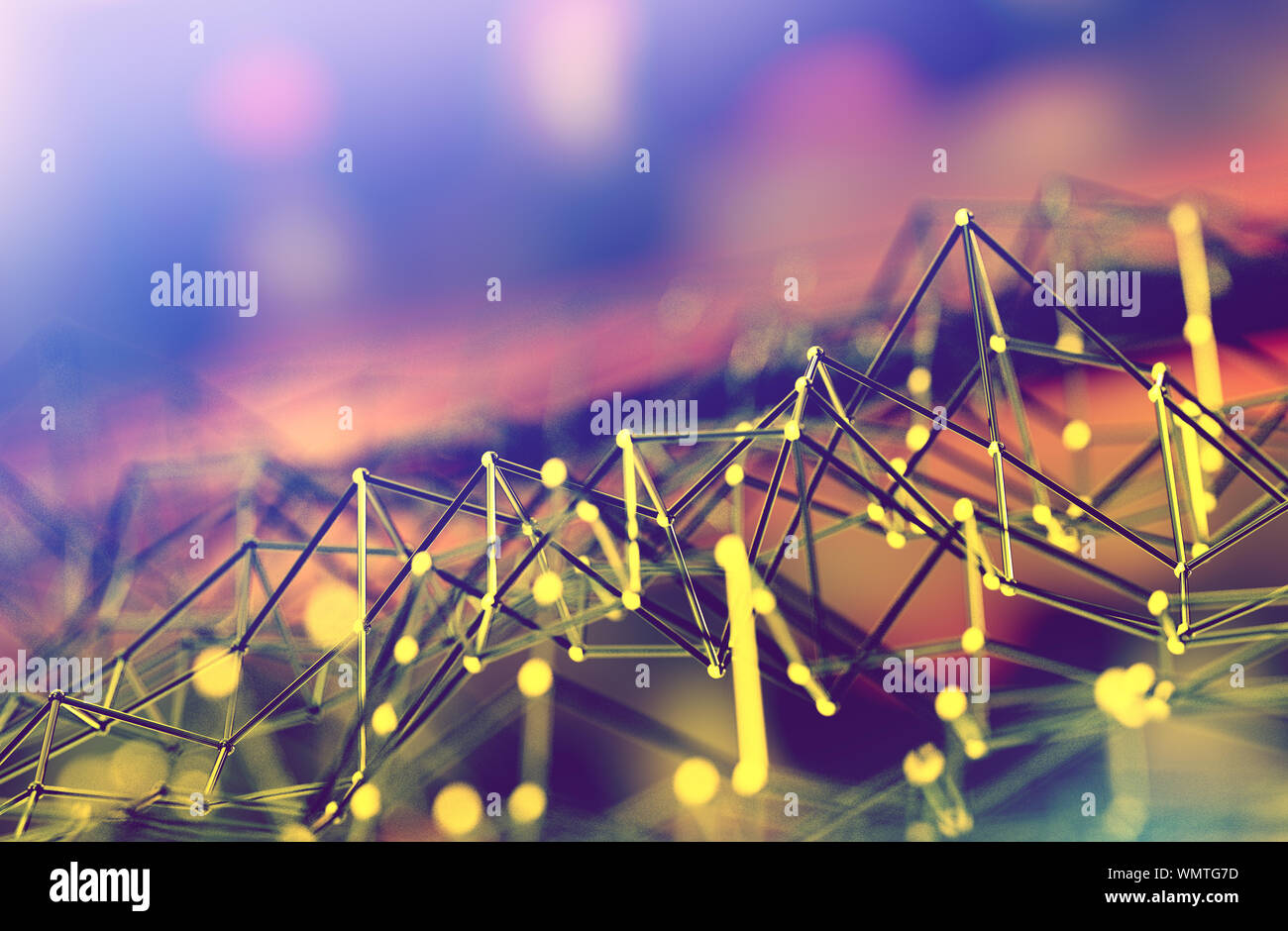 Abstract background of technology and science.Mesh or net with lines ...