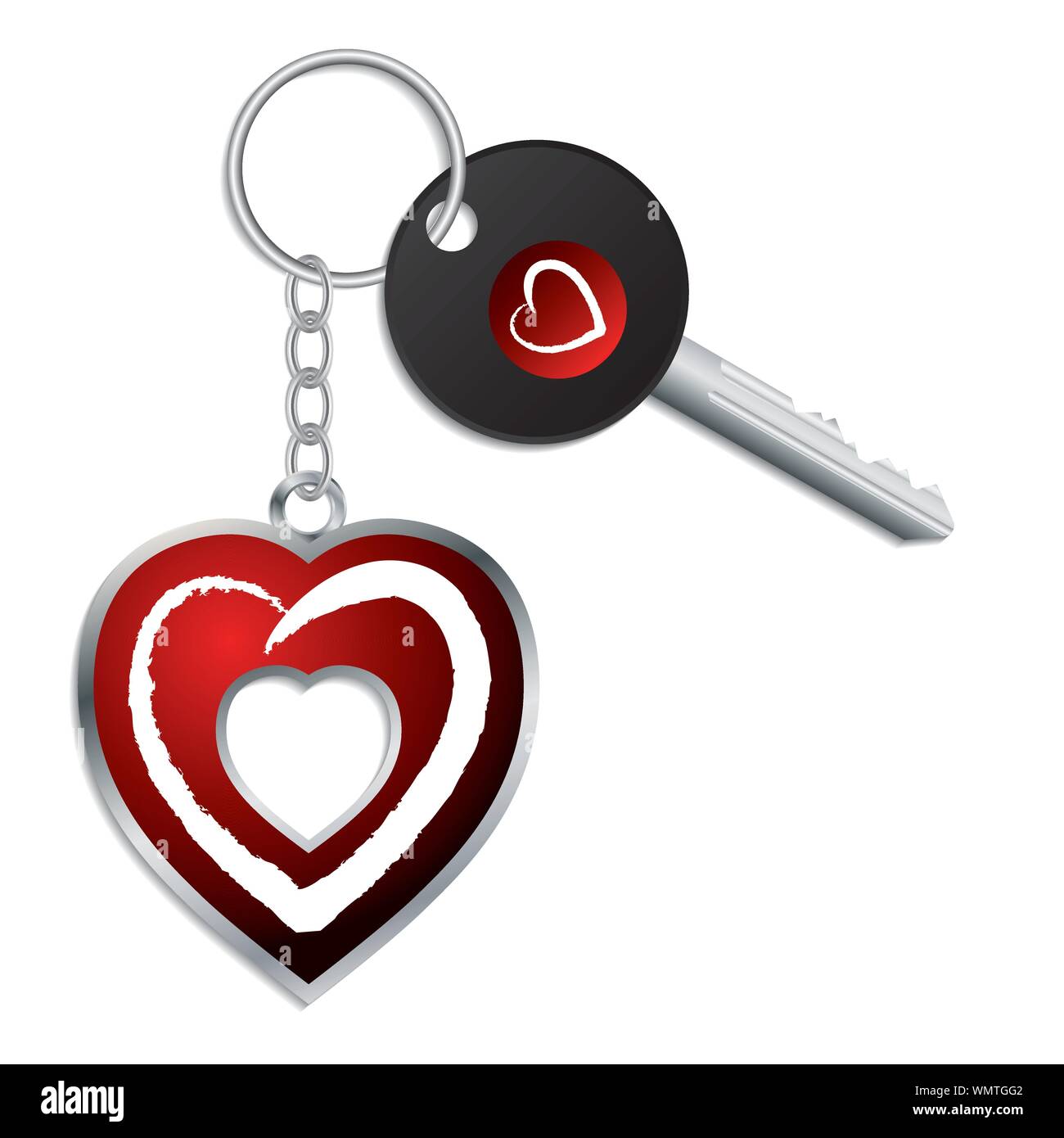 Heart design key with keychain and keyholder Stock Vector Image & Art ...