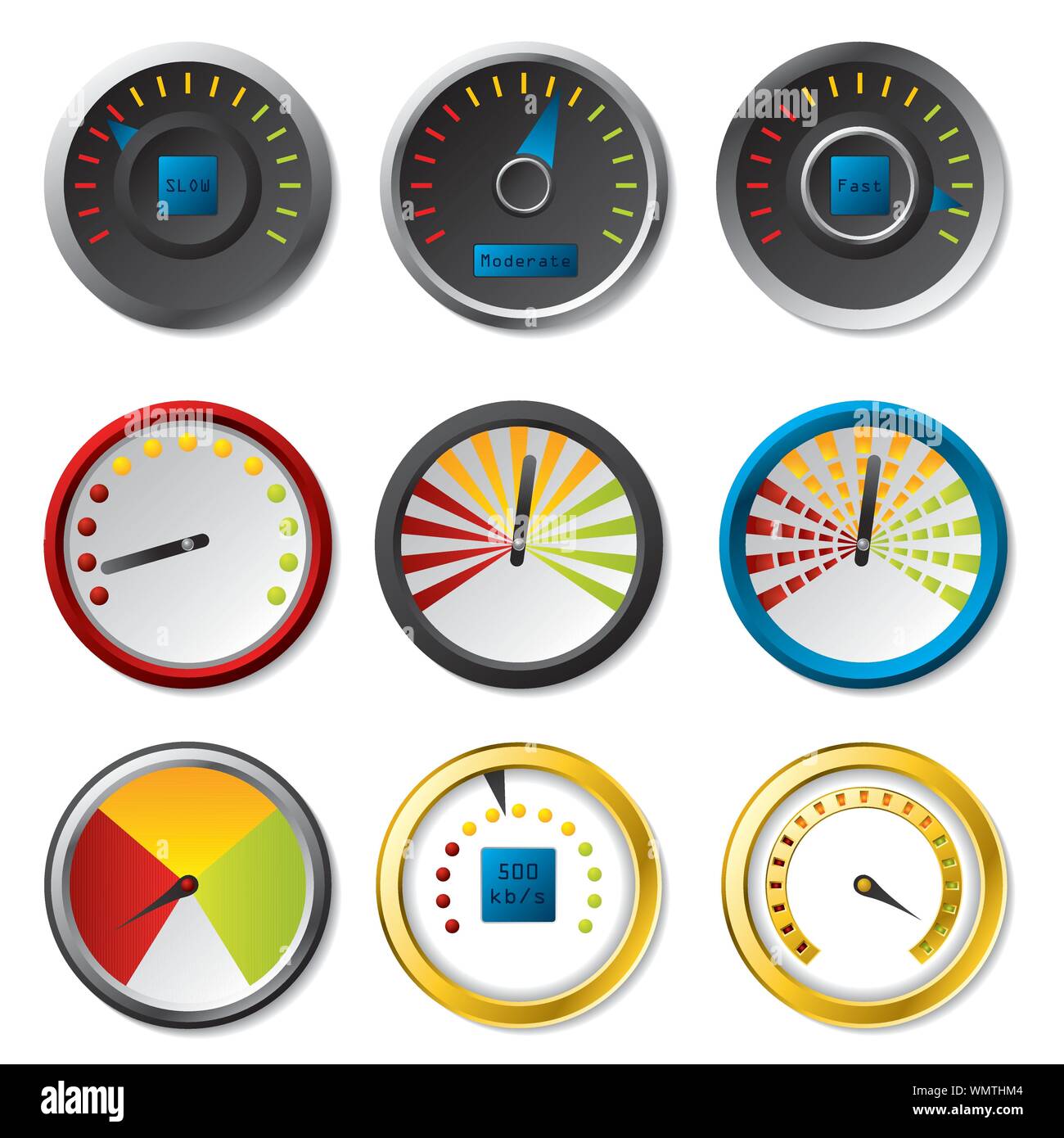 Speedometer set for downloads Stock Vector Image & Art - Alamy
