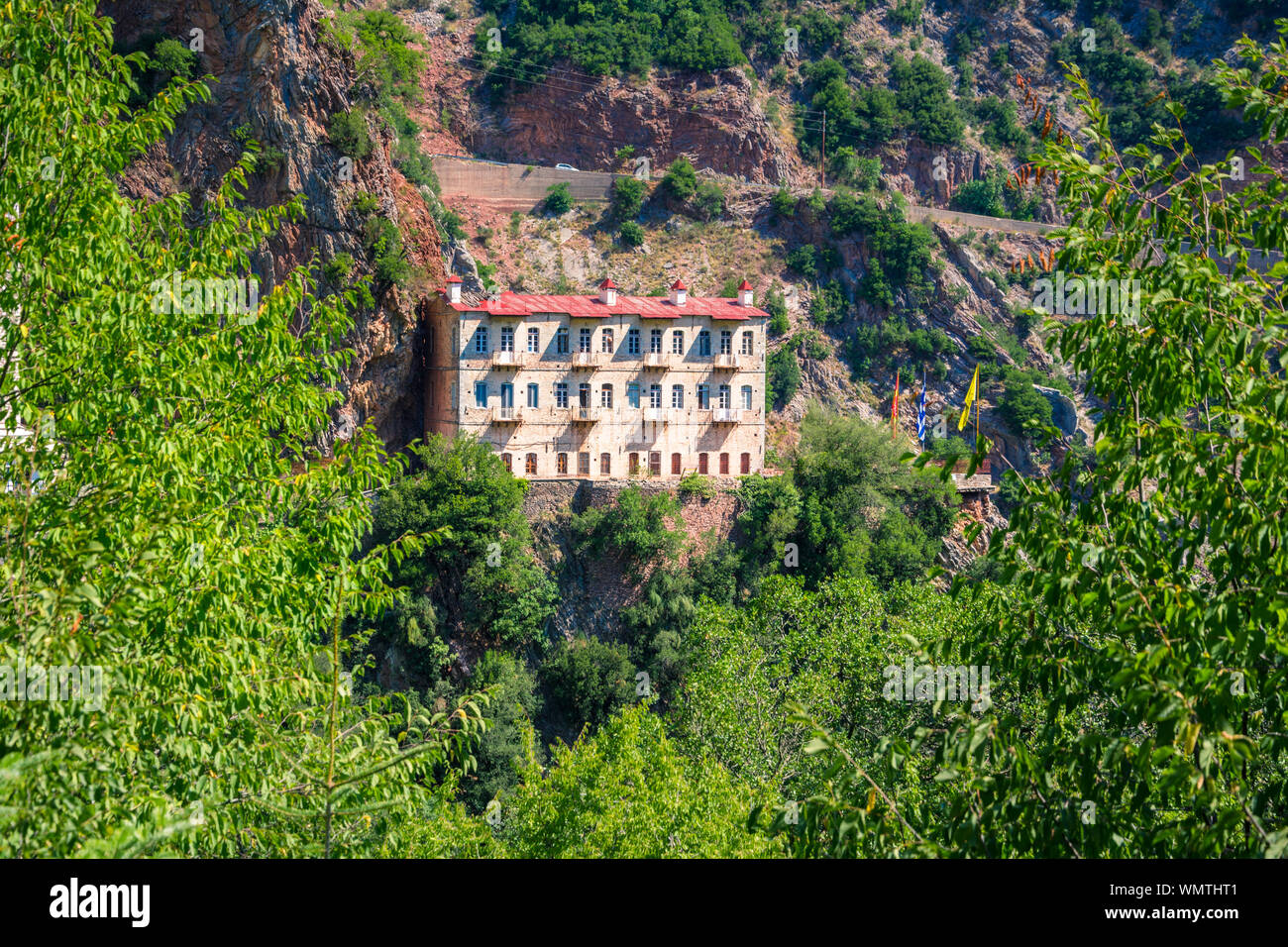 Proussos monastery near Karpenisi town in Evrytania - Greece. The ...