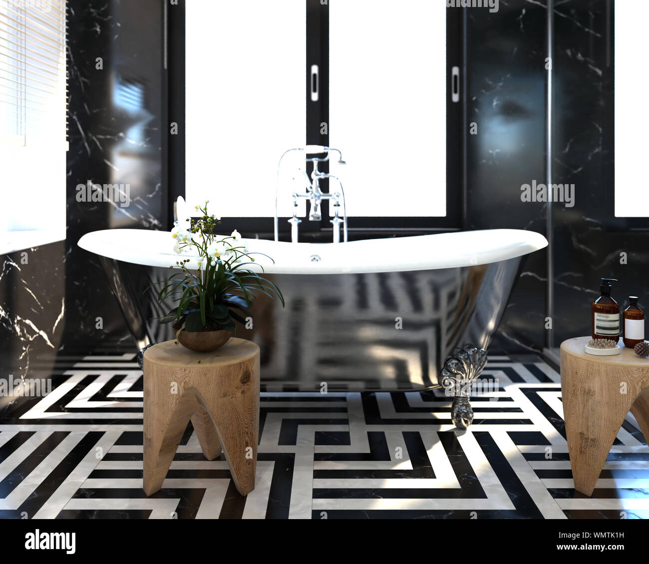 3d render of luxury bathroom Stock Photo - Alamy