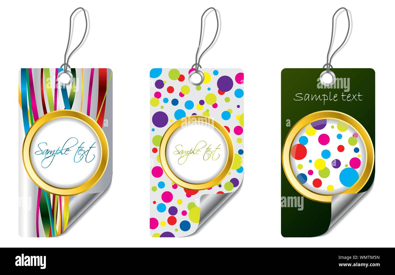 Colored dots and lines label set Stock Vector Image & Art - Alamy