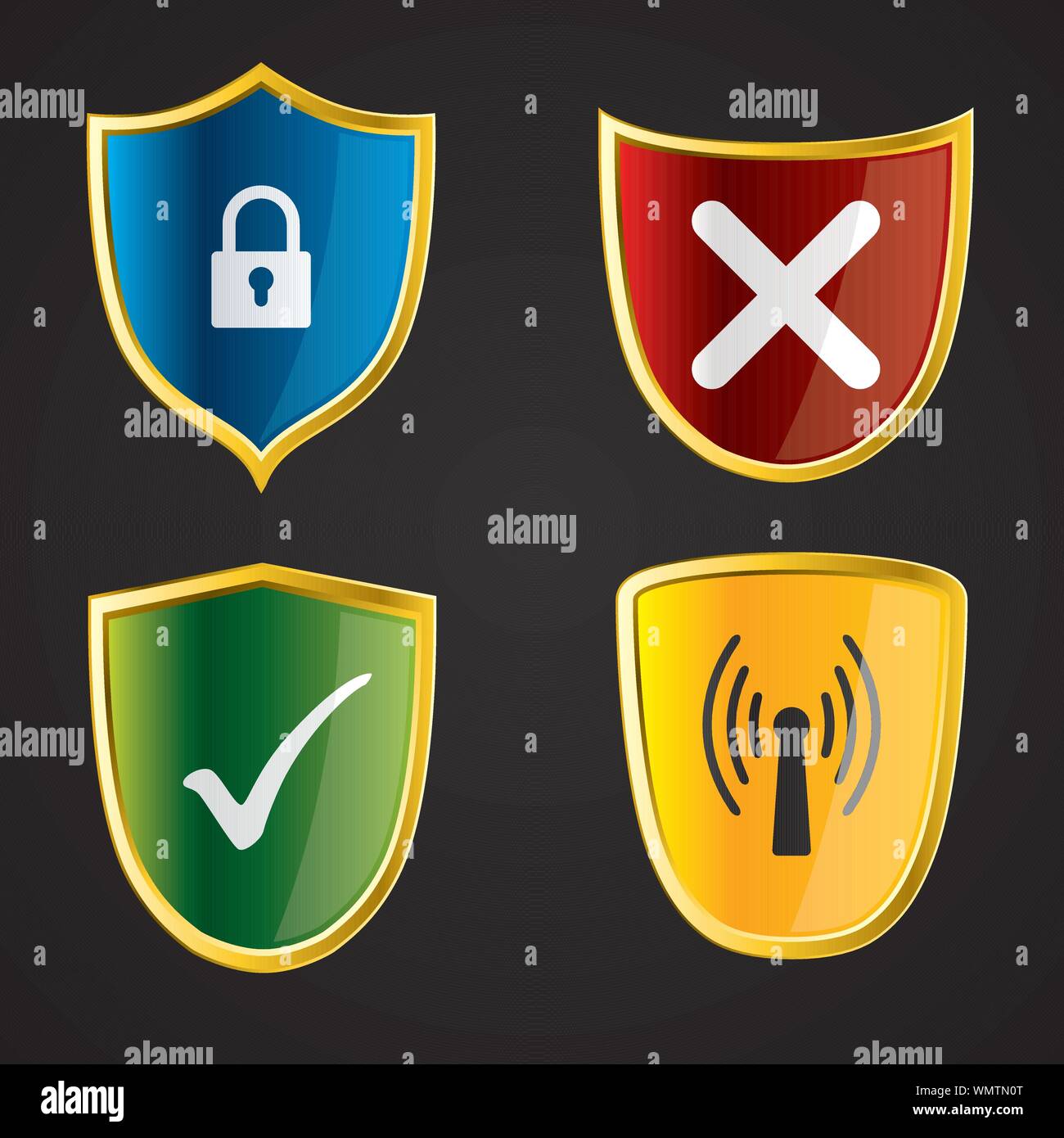 Shield icons for security Stock Vector Image & Art - Alamy