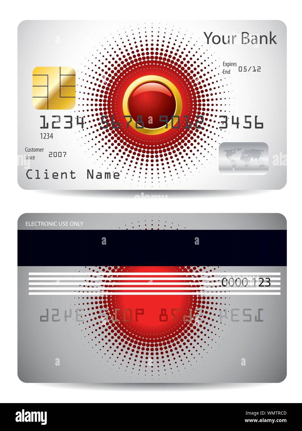 Red and gray credit card Stock Vector Image & Art - Alamy
