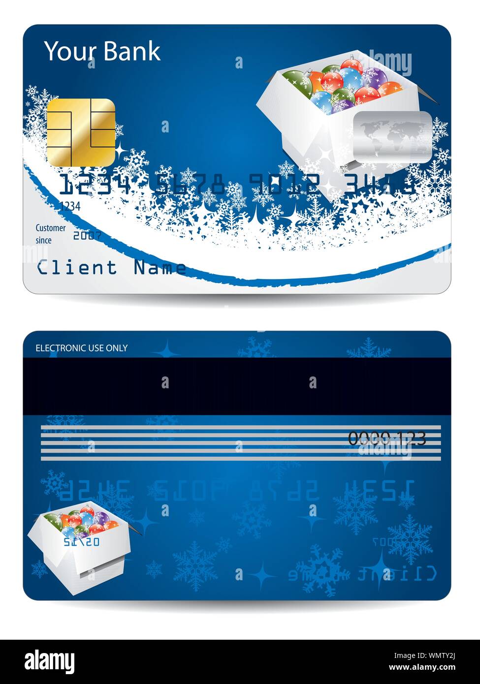 Blue christmas credit card design Stock Vector Image & Art - Alamy