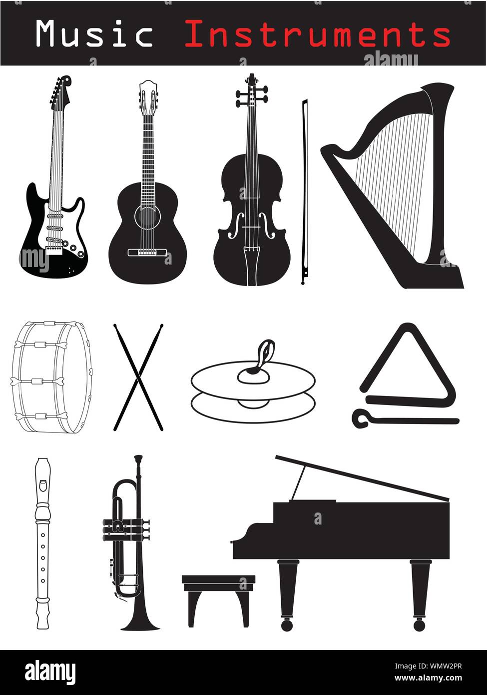 Folk musical instruments violin Stock Vector Images - Alamy