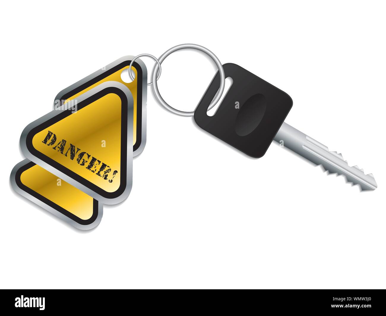 Keyholder with danger text chained to key Stock Vector Image & Art - Alamy