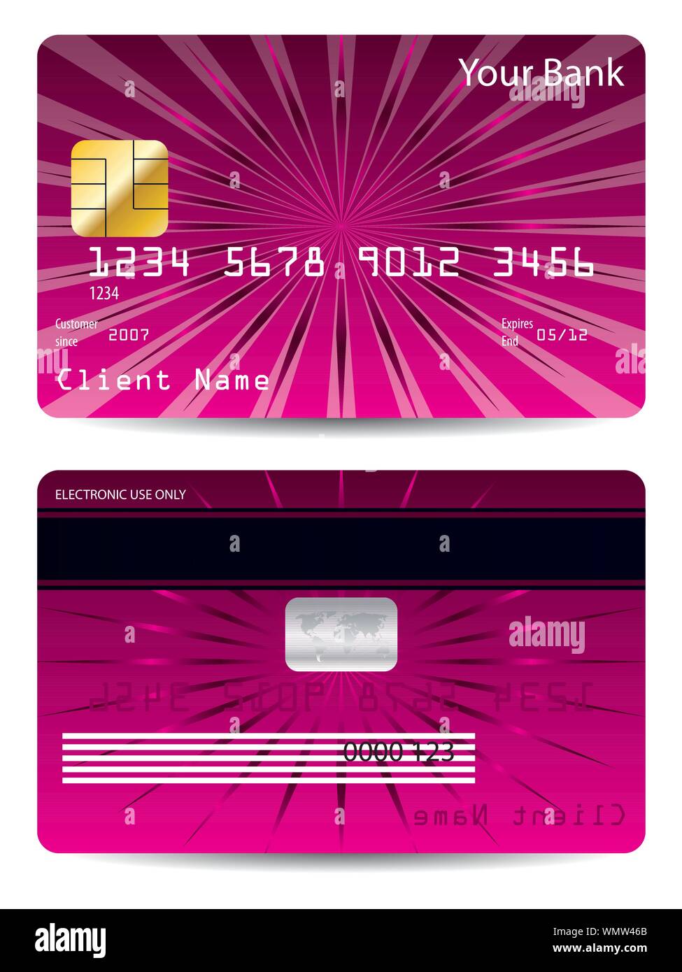 Pink ray credit card design Stock Vector Image & Art - Alamy