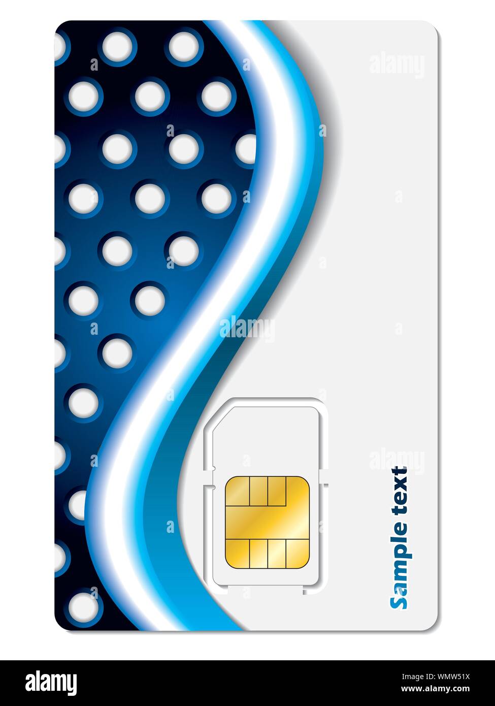 Blue dots and wave sim card design Stock Vector Image & Art - Alamy