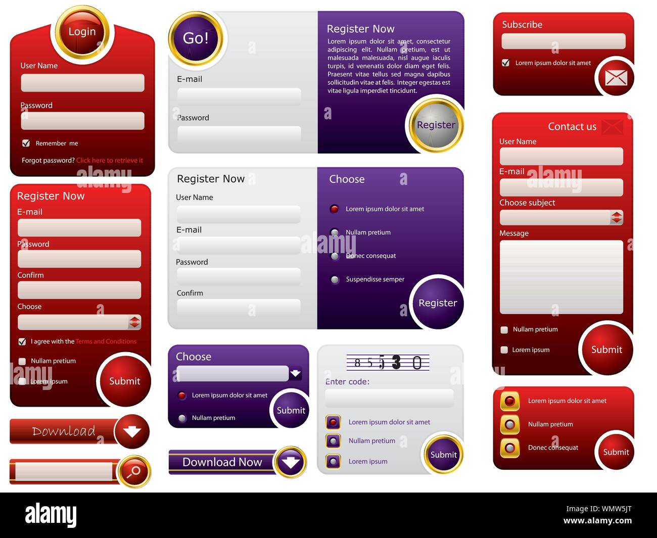 Big button web form design Stock Vector Image & Art - Alamy