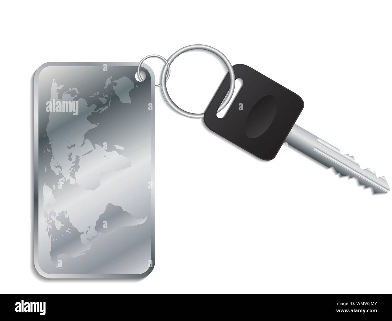 Key with steel map keyholder Stock Vector Image & Art - Alamy