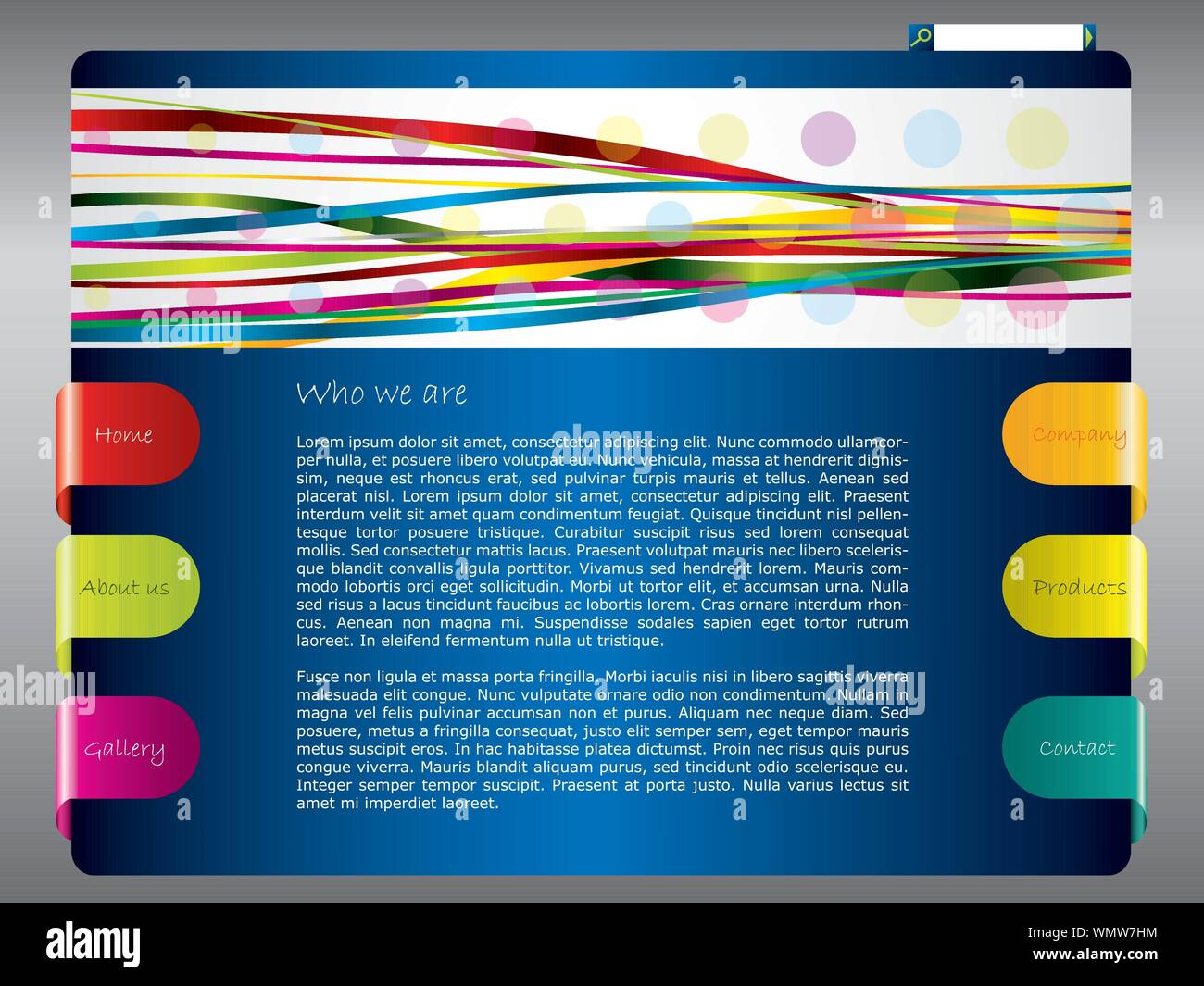Colorful website template with ribbons Stock Vector Image & Art - Alamy
