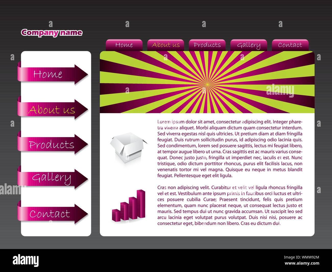 Cool website template Stock Vector Image & Art - Alamy