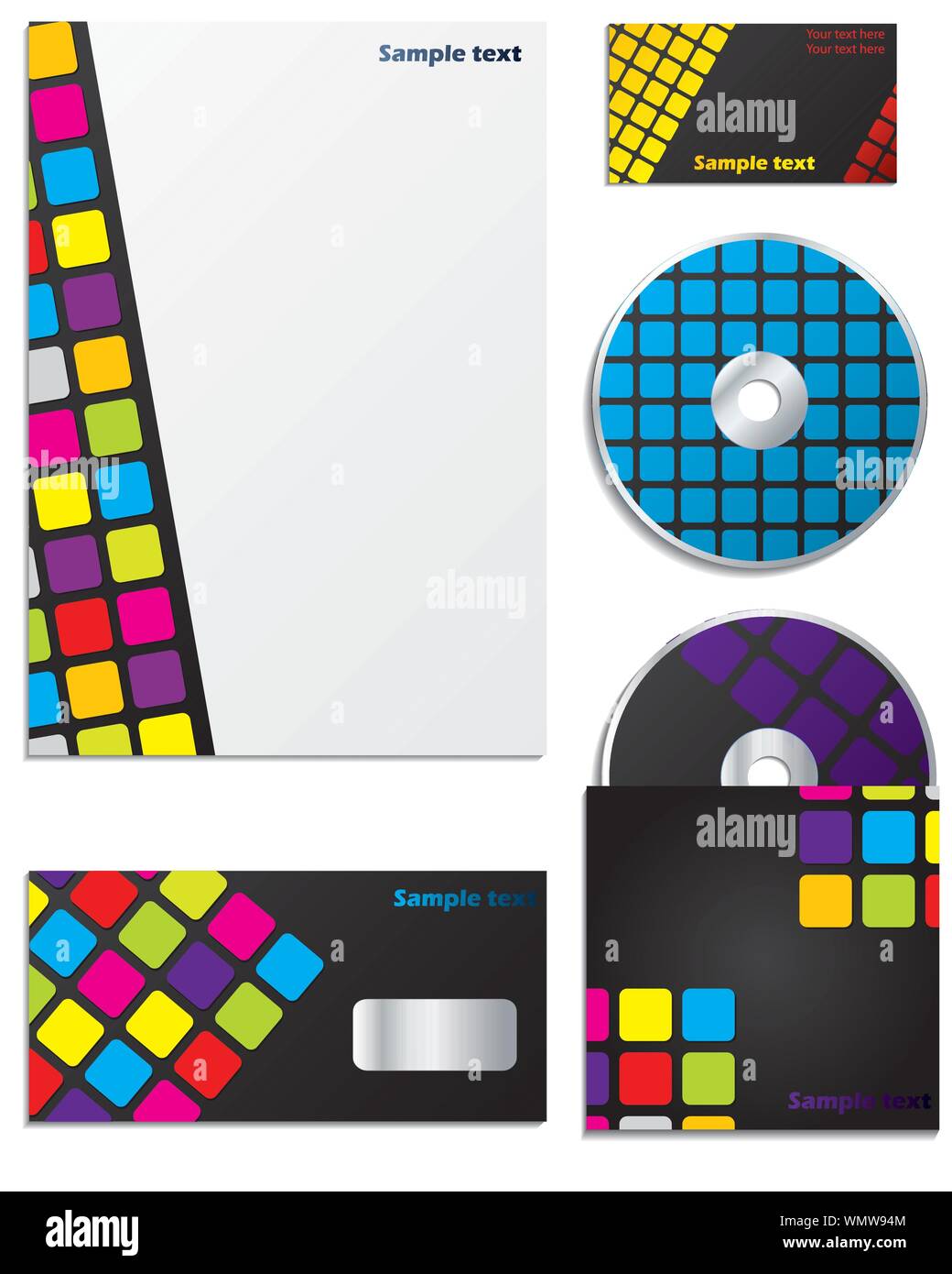 Colorful company business set design Stock Vector Image & Art - Alamy