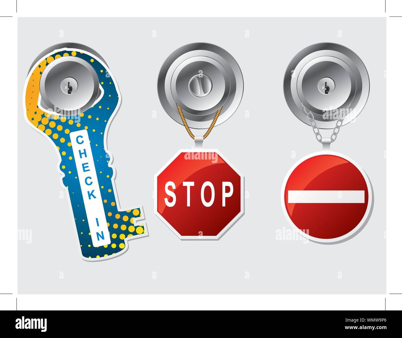 Do not disturb labels with rope and chains Stock Vector Image & Art - Alamy