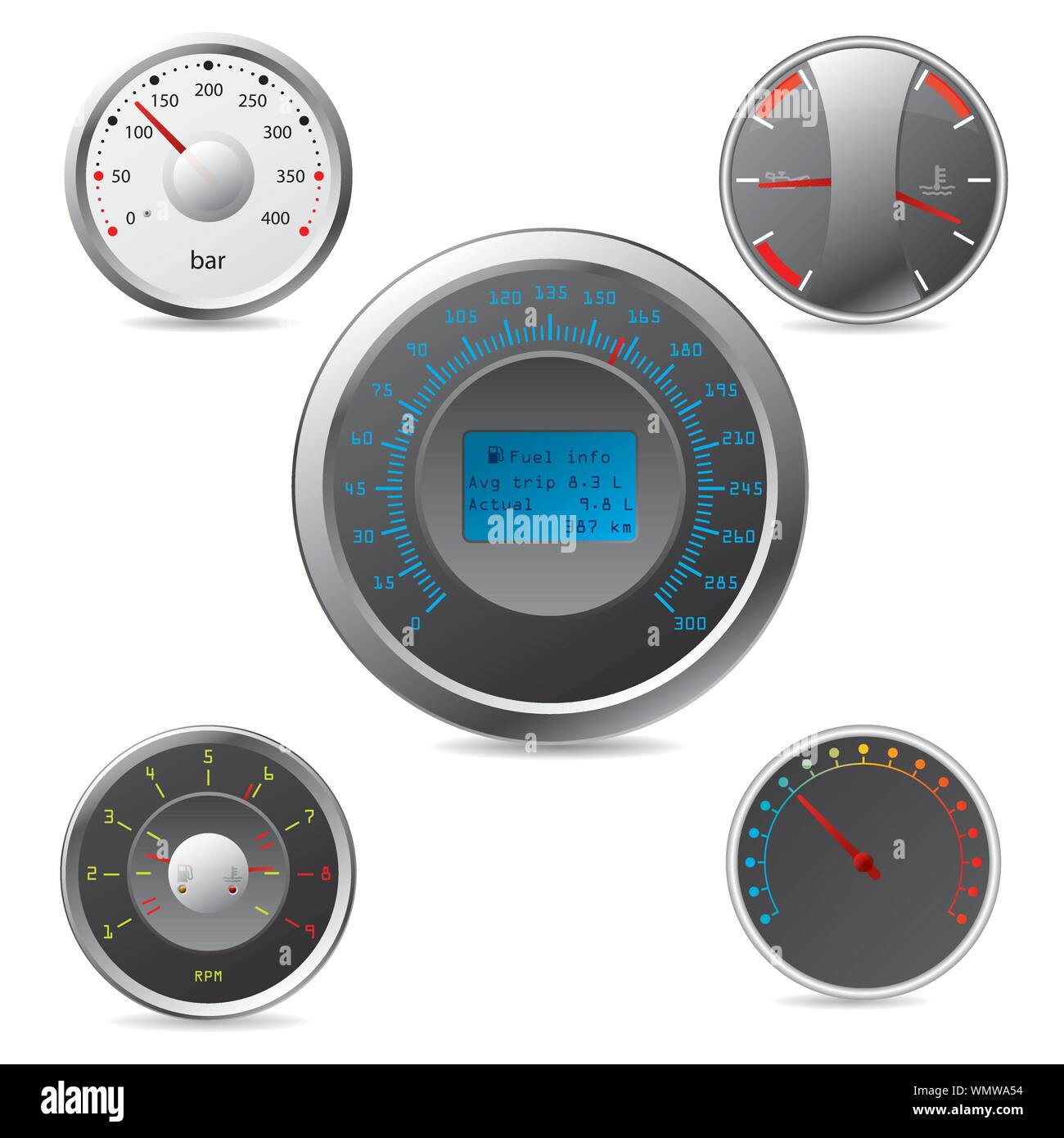 Instrument gauges Stock Vector Images - Alamy