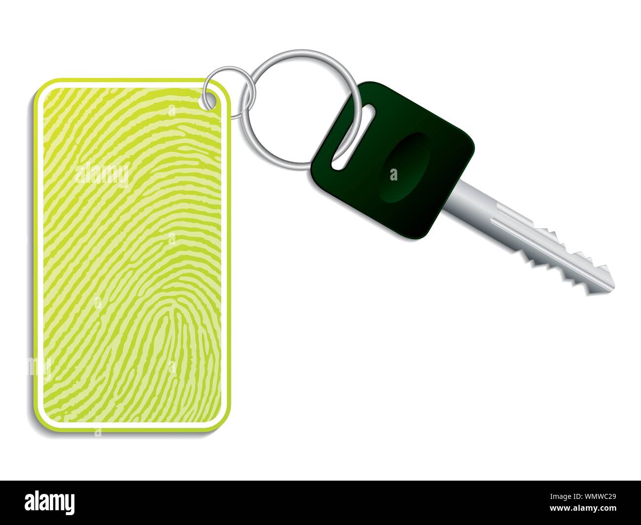 Green key with fingerprint access Stock Vector Image & Art - Alamy
