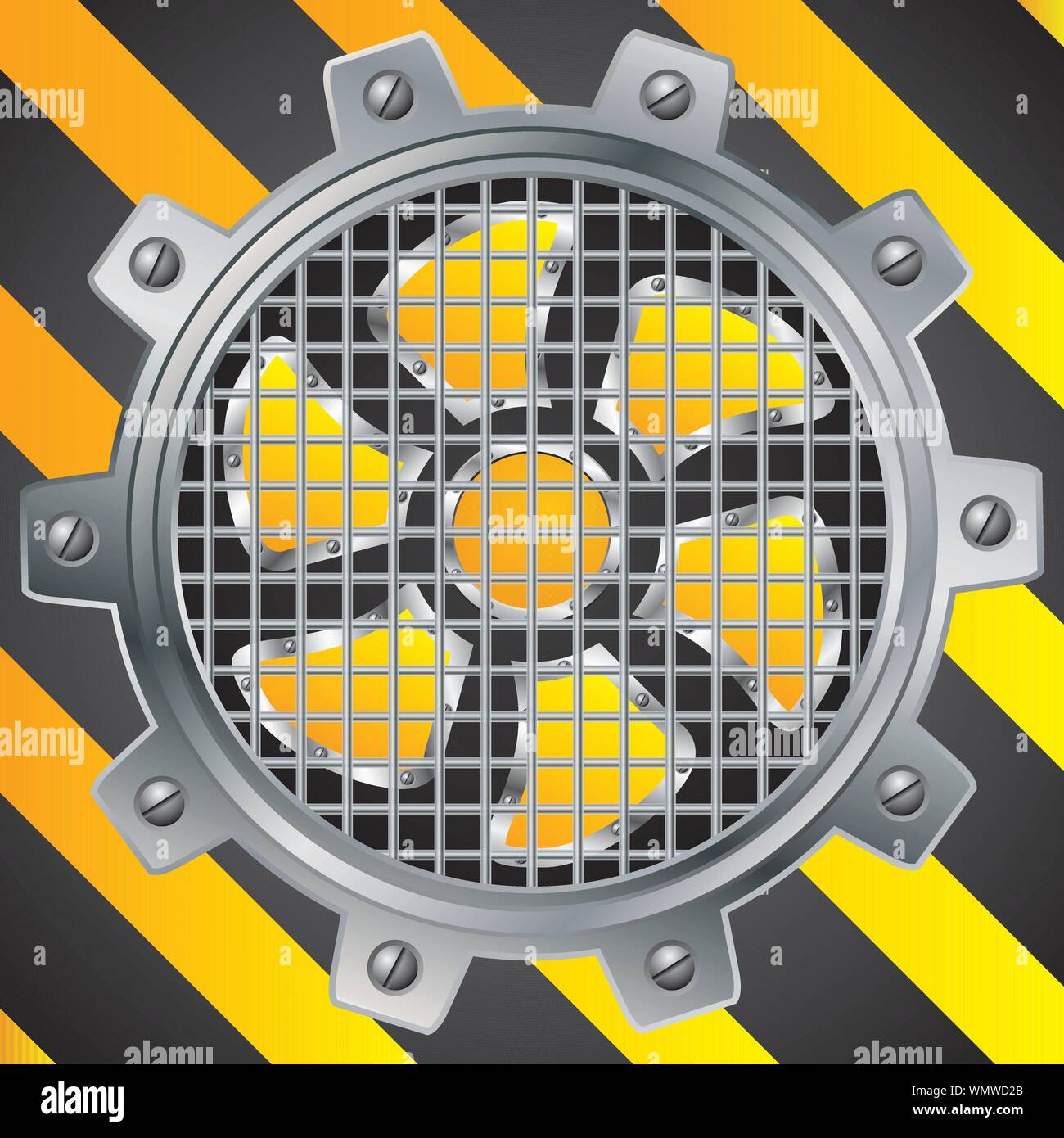 Protected fan with steel cog design Stock Vector Image & Art - Alamy