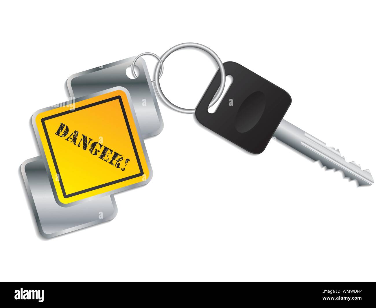 Cool yellow-metallic keyholder with key Stock Vector Image & Art - Alamy