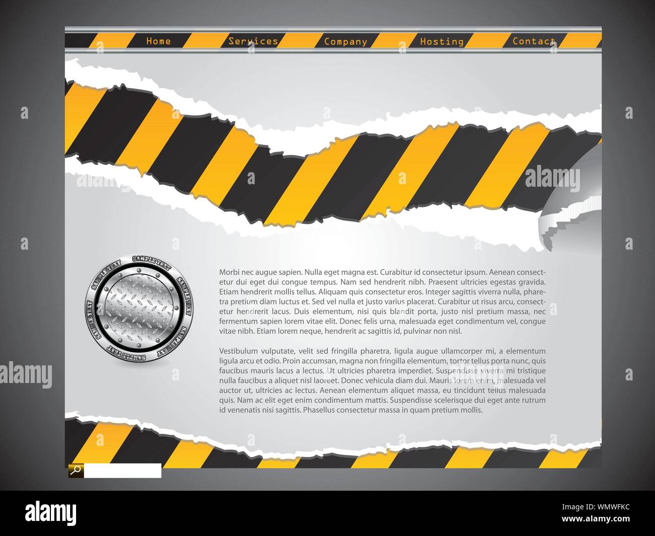 Torn construction website design template Stock Vector Image & Art - Alamy