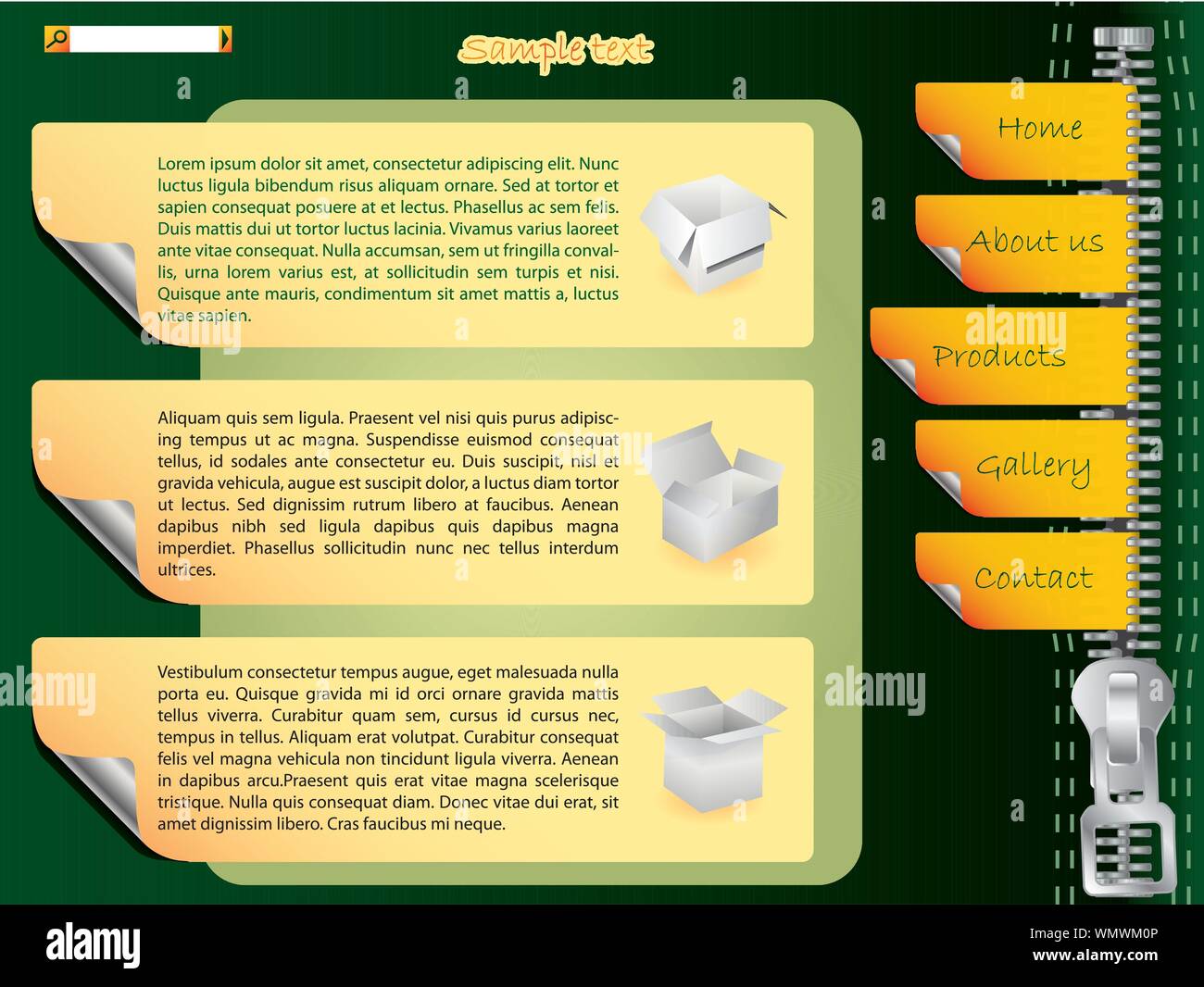 Labels website template with zipper Stock Vector Image & Art - Alamy