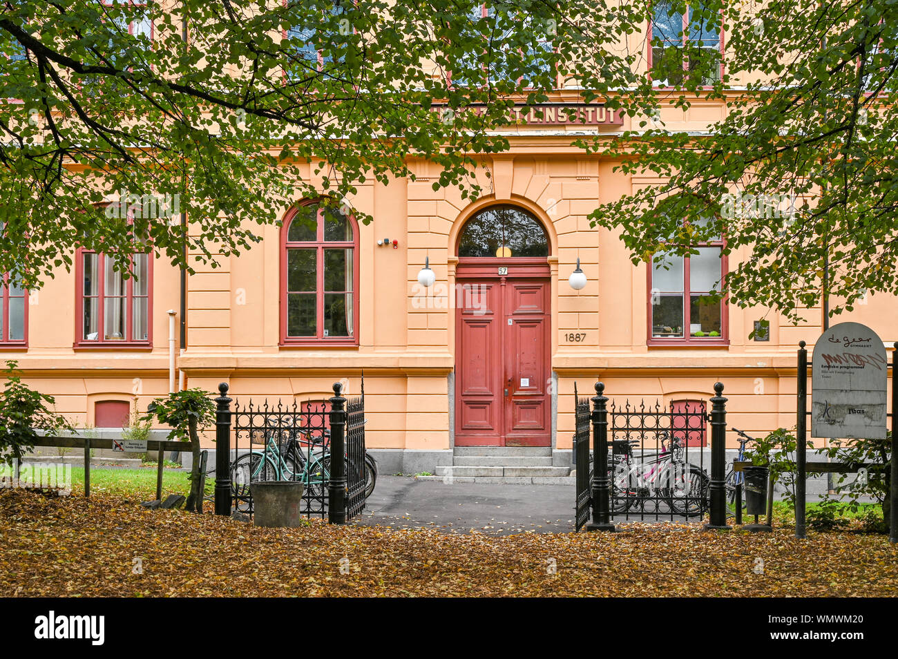 House facades along the Southern Promenade during early autumn in ...