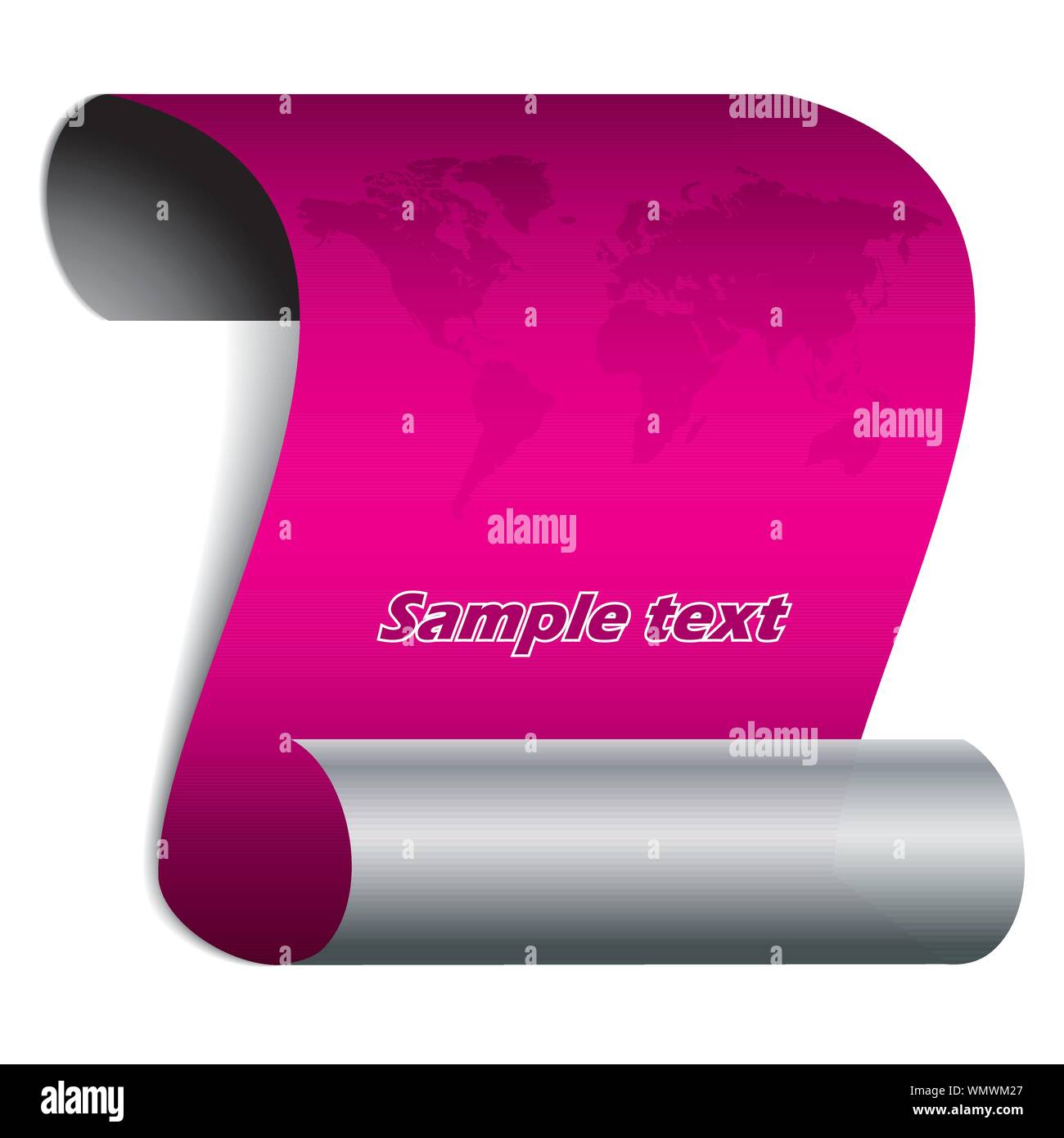 Map on bent pink paper Stock Vector Image & Art - Alamy