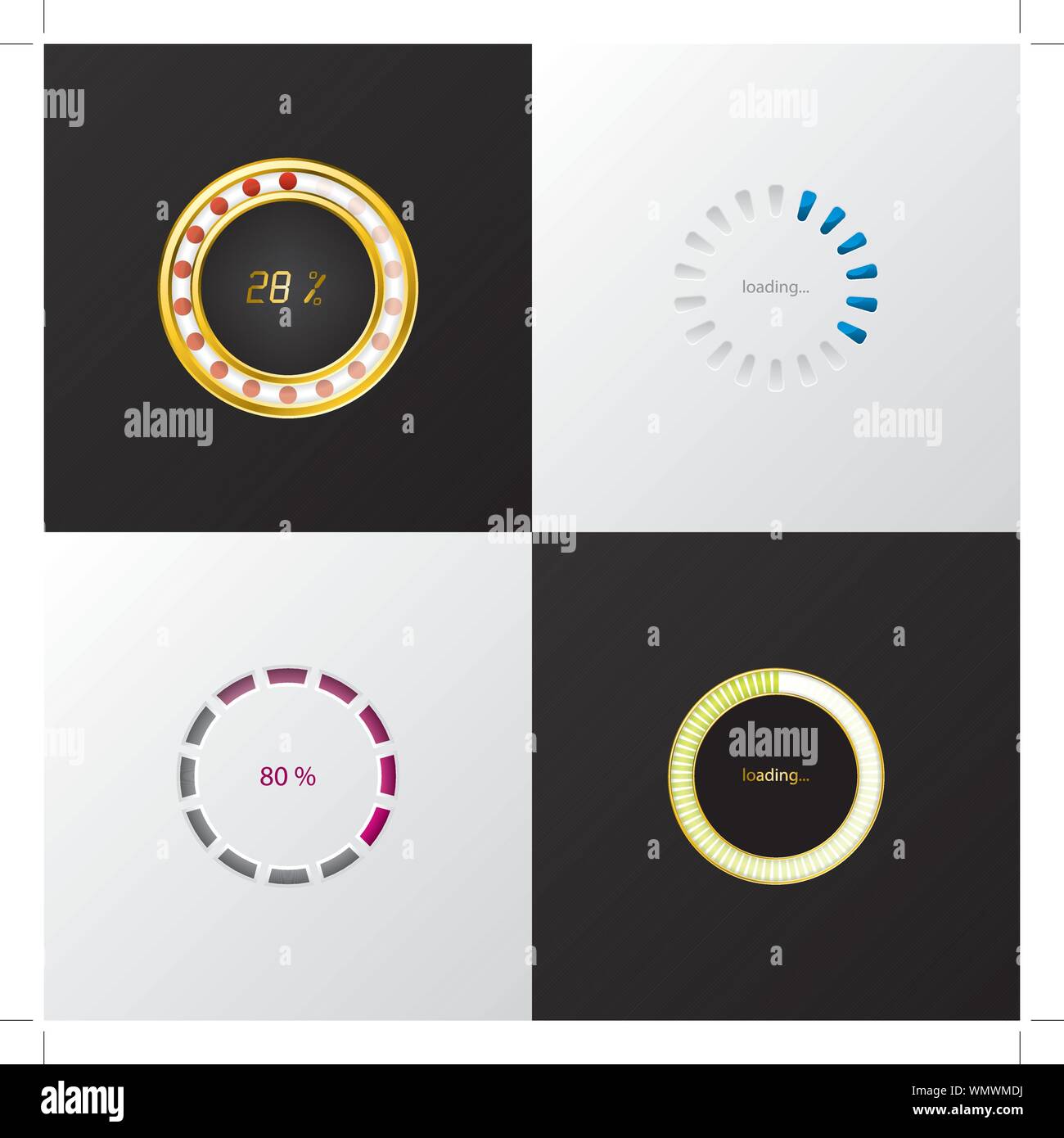 Circle progress indicators Stock Vector Image & Art - Alamy