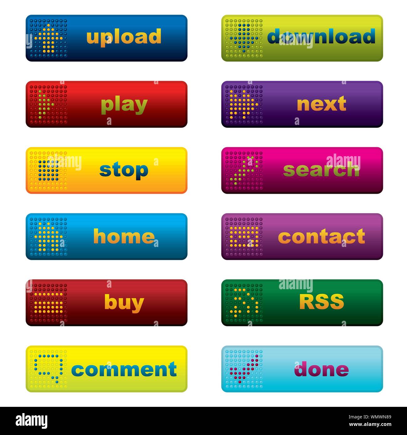 Web button designs with leds Stock Vector Image & Art - Alamy