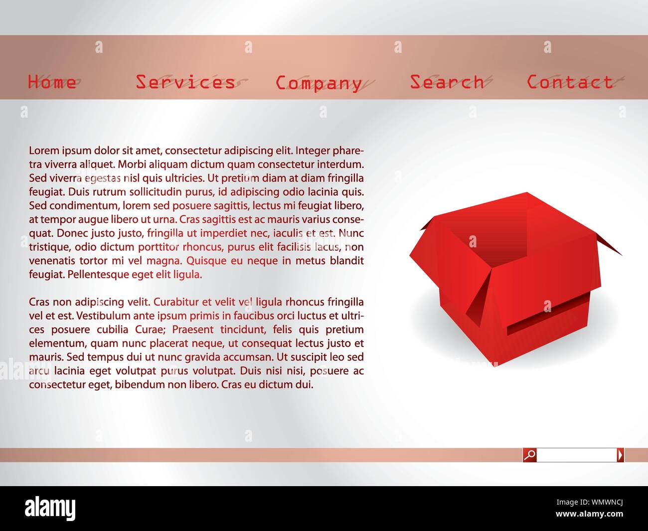 Website template with red box Stock Vector Image & Art - Alamy