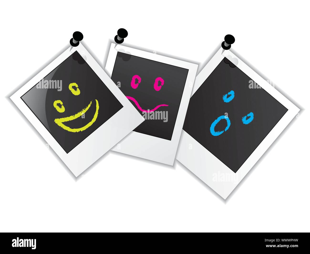 Photo frame set with smileys Stock Vector Image & Art - Alamy