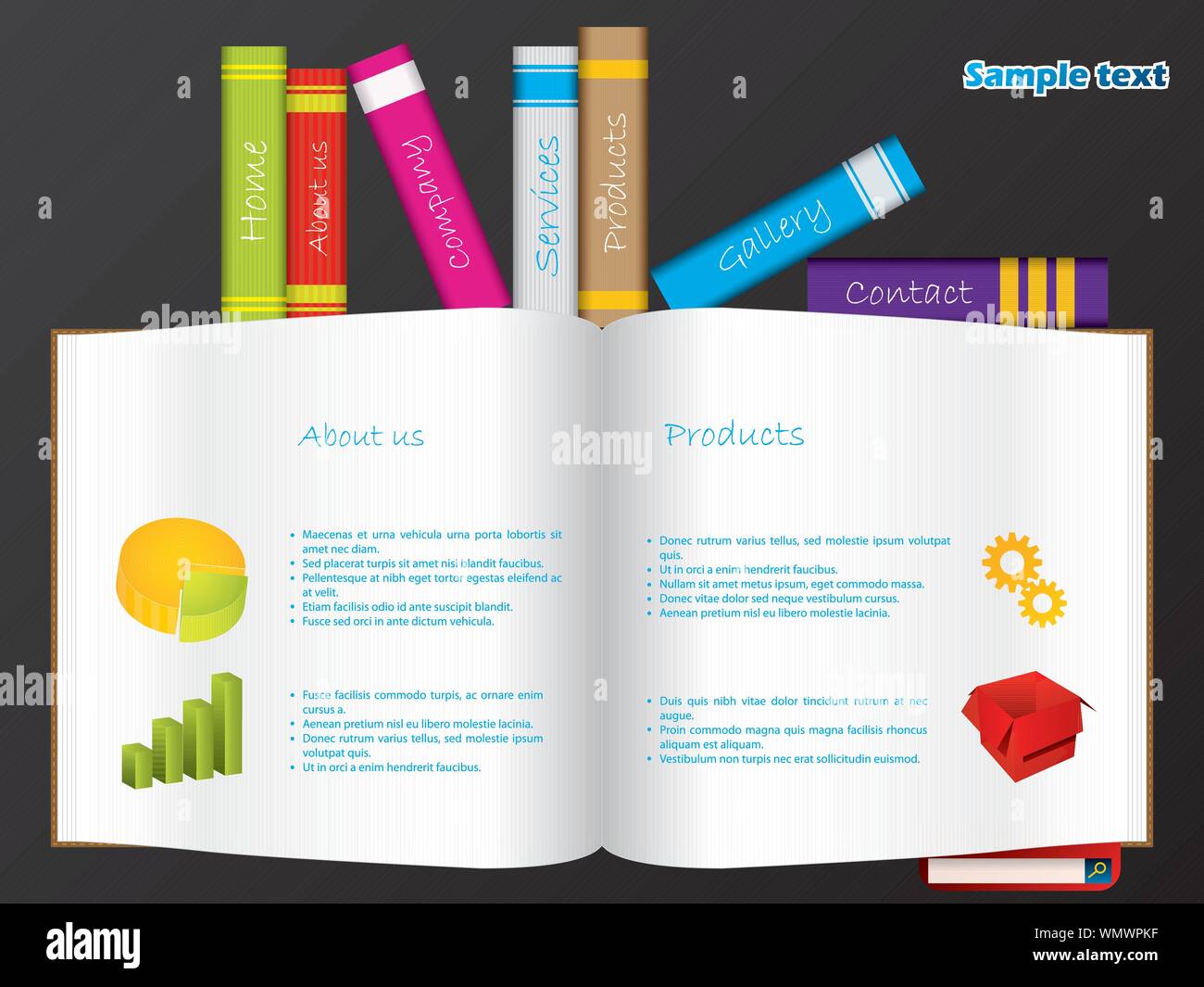 Books web template with vivid colors Stock Vector Image & Art - Alamy