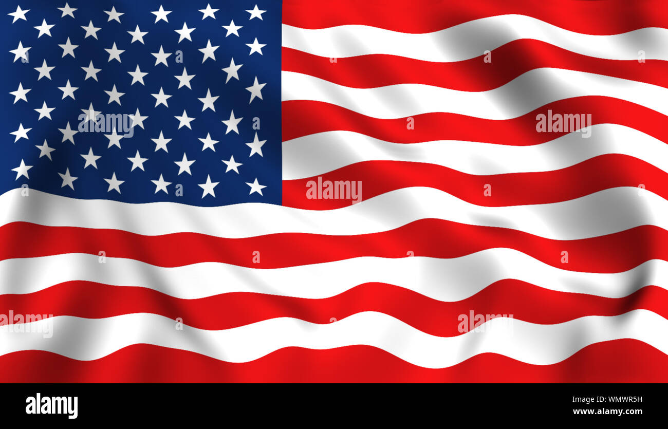 Vertical American Flag Waving