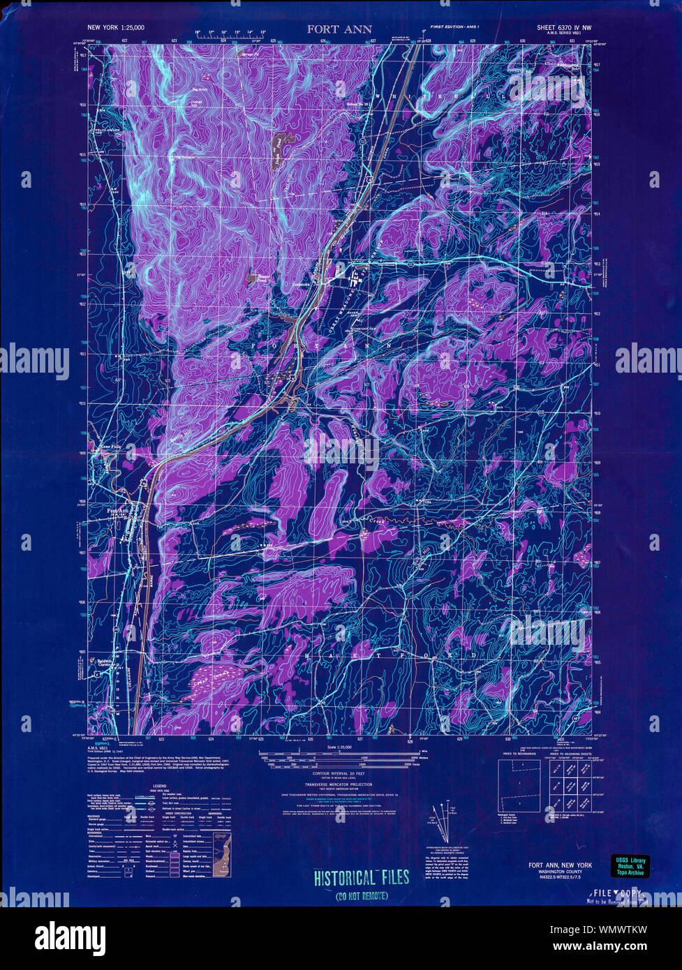 New York NY Fort Ann 138279 1947 25000 Inverted Restoration Stock Photo ...