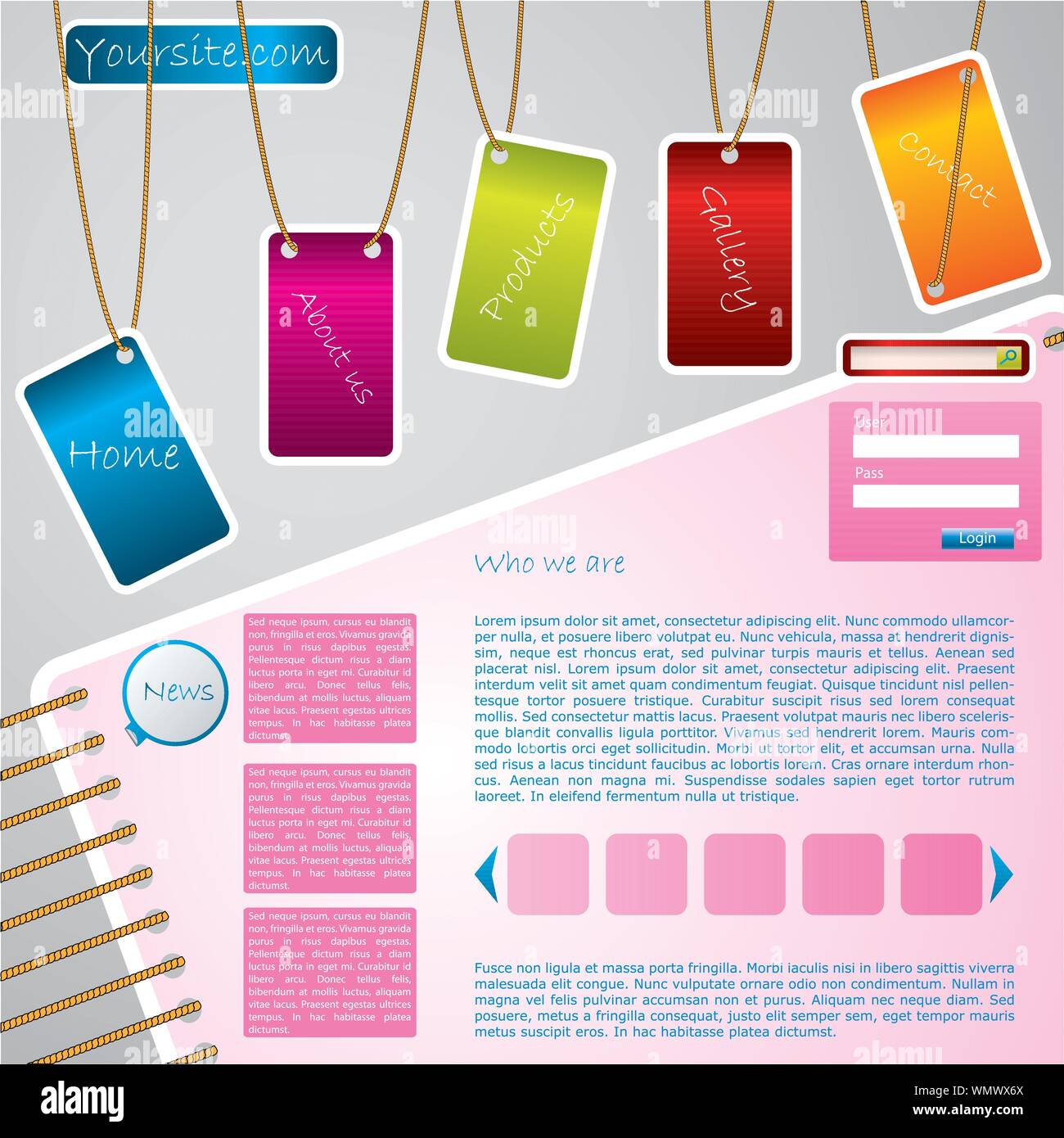 Hanging labels website template design Stock Vector Image & Art - Alamy