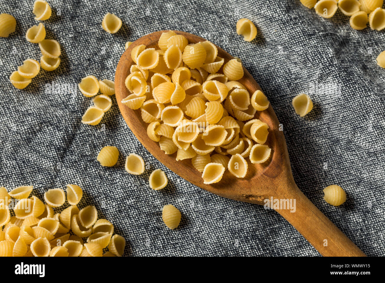 Dry Organic Macaroni Shells in a Pile Stock Photo - Alamy