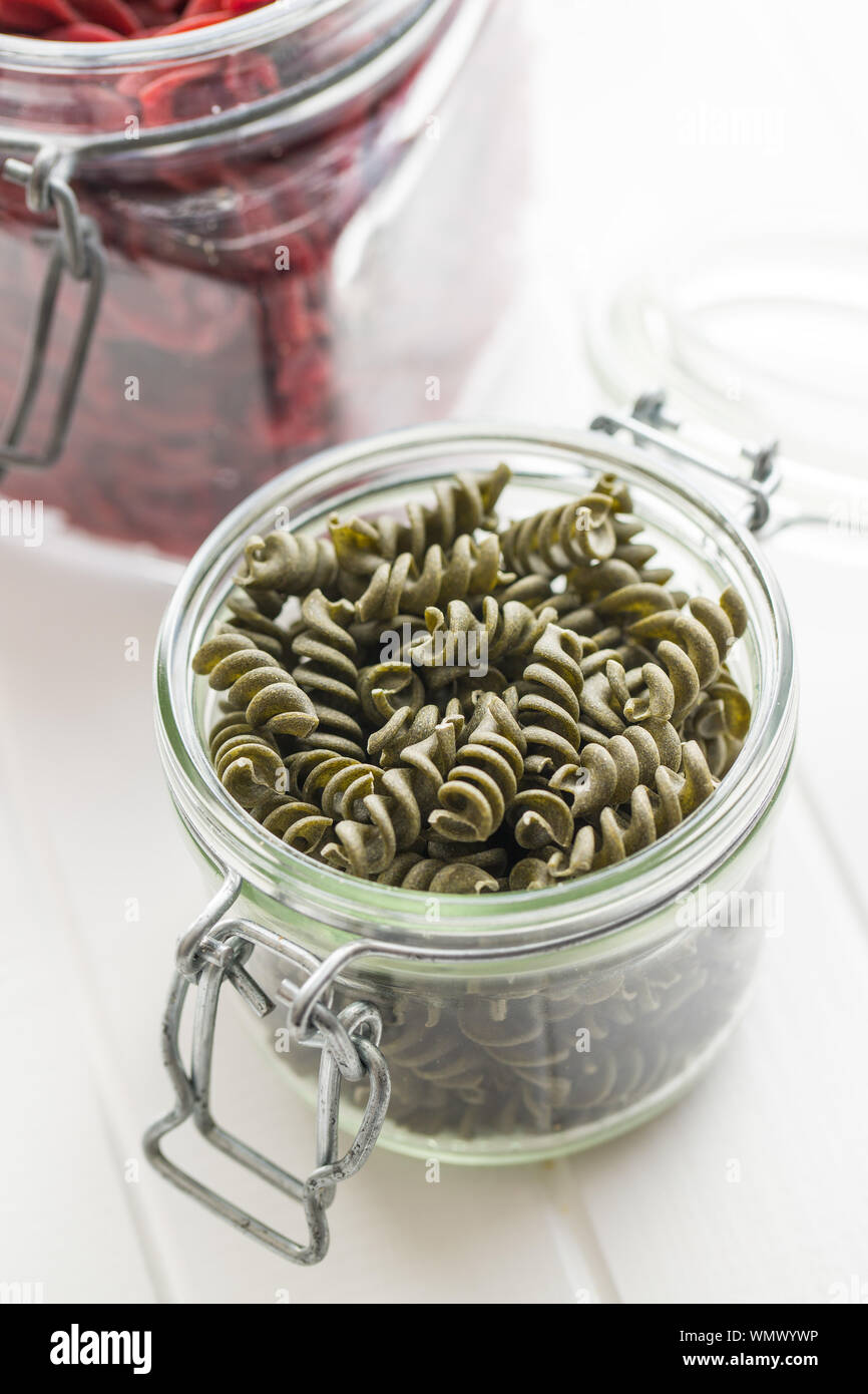 Colorful italian uncooked pasta hi-res stock photography and images - Alamy