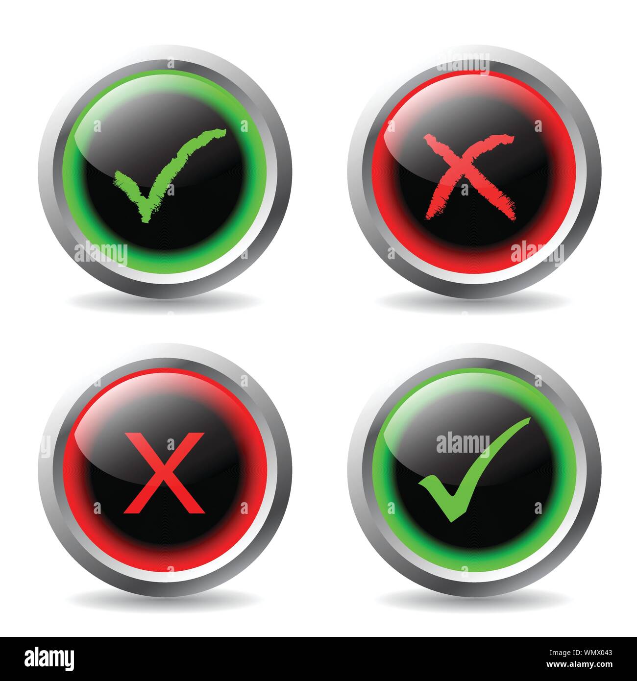 Tick and cross buttons Stock Vector Image & Art - Alamy