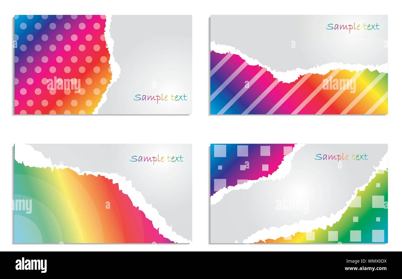 Rainbow colored business card set Stock Vector Image & Art - Alamy
