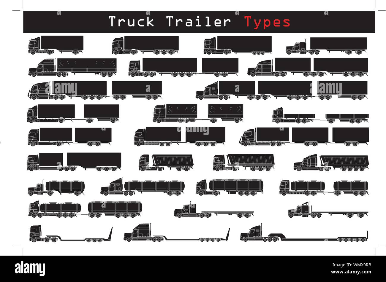 Truck trailer types Stock Vector Image & Art - Alamy