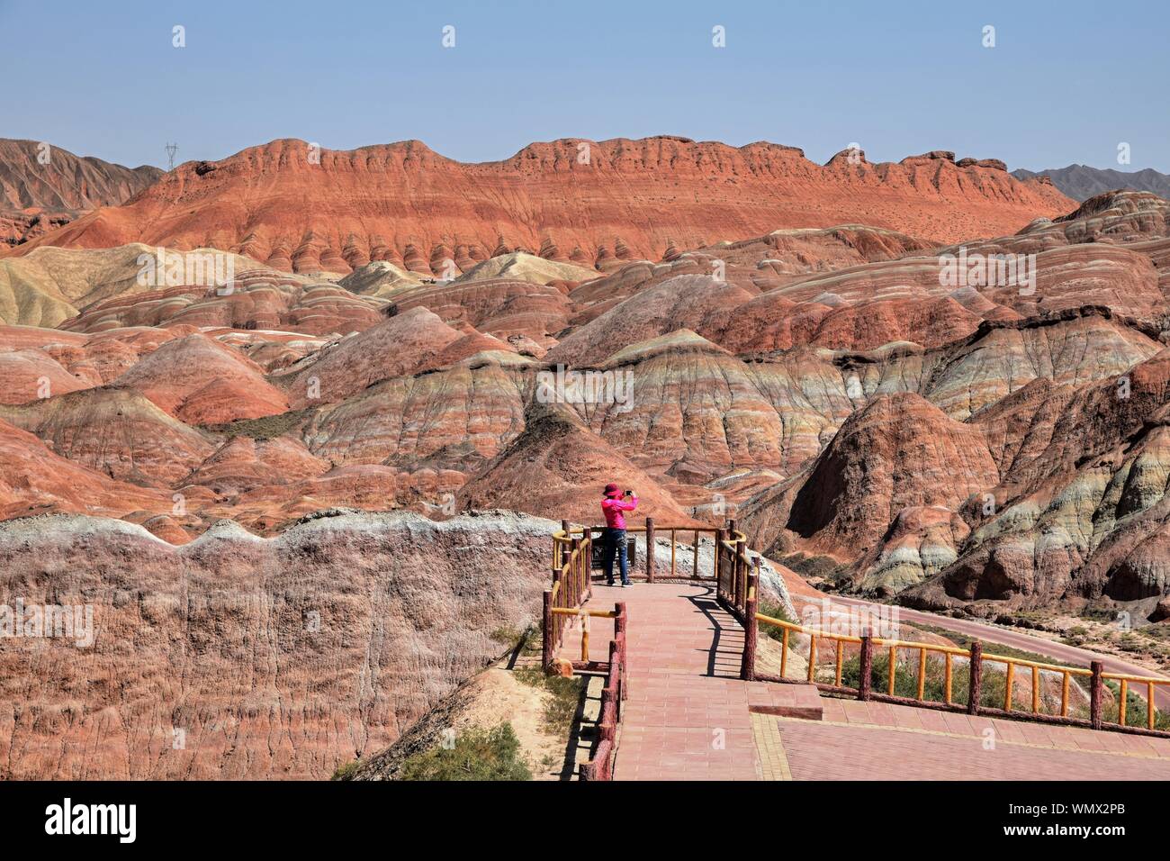 The Zhangye National Geopark in Gansu province in China is known for ...