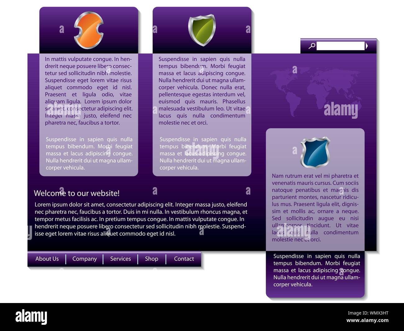 Stylish purple website design Stock Vector Image & Art - Alamy