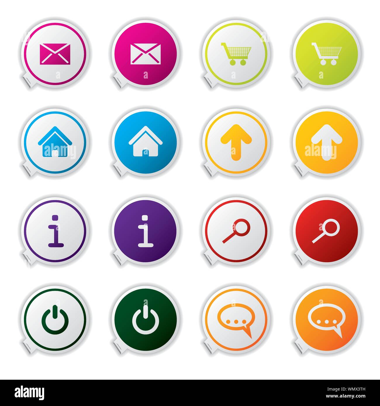 Web sticker set of sixteen Stock Vector Image & Art - Alamy