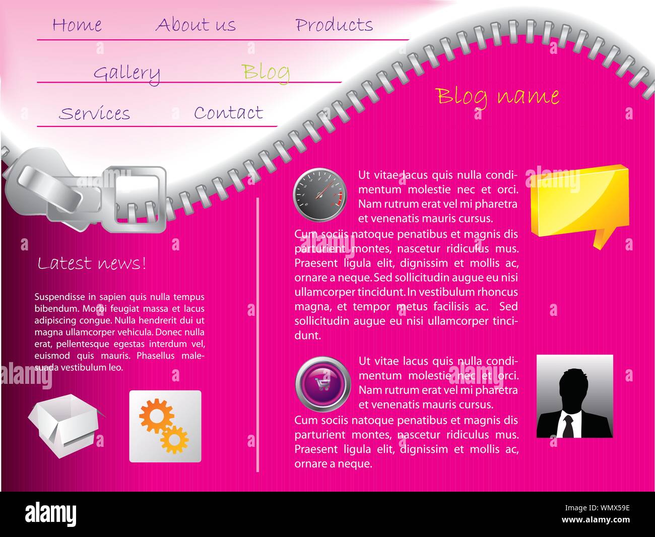 Zipper website template Stock Vector Image & Art - Alamy