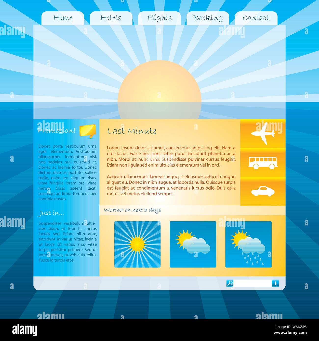 Cool sunset website template design Stock Vector Image & Art - Alamy