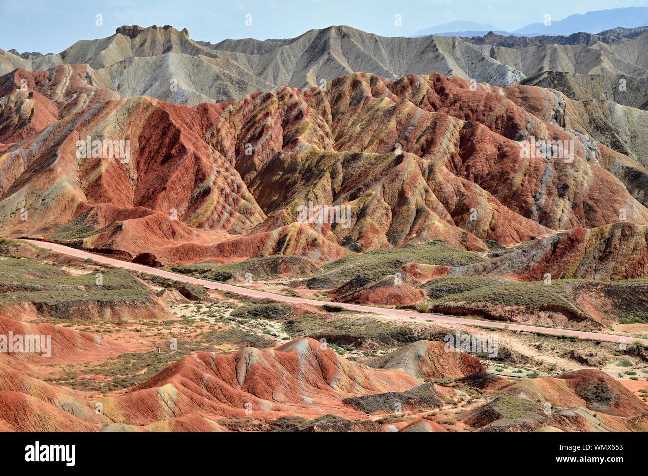 The Zhangye National Geopark in Gansu province in China is known for ...
