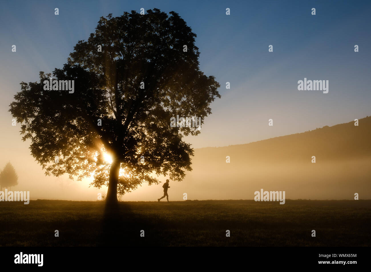 Running at sunrise hi-res stock photography and images - Alamy