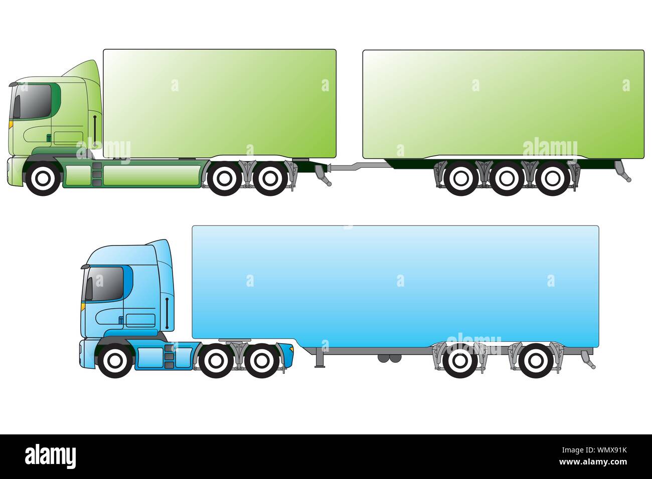 18 wheeler trailer Stock Vector Images - Alamy
